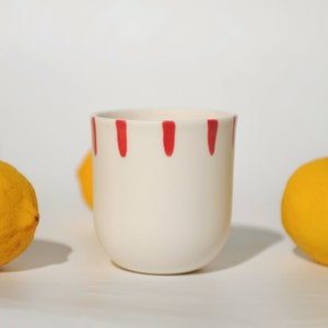 Handmade Porcelain Coffee Cups With Colorful Stripes, 7 Oz Espresso Cup ...