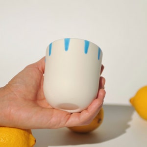 Handmade Porcelain Coffee Cups With Colorful Stripes, 7 Oz Espresso Cup ...