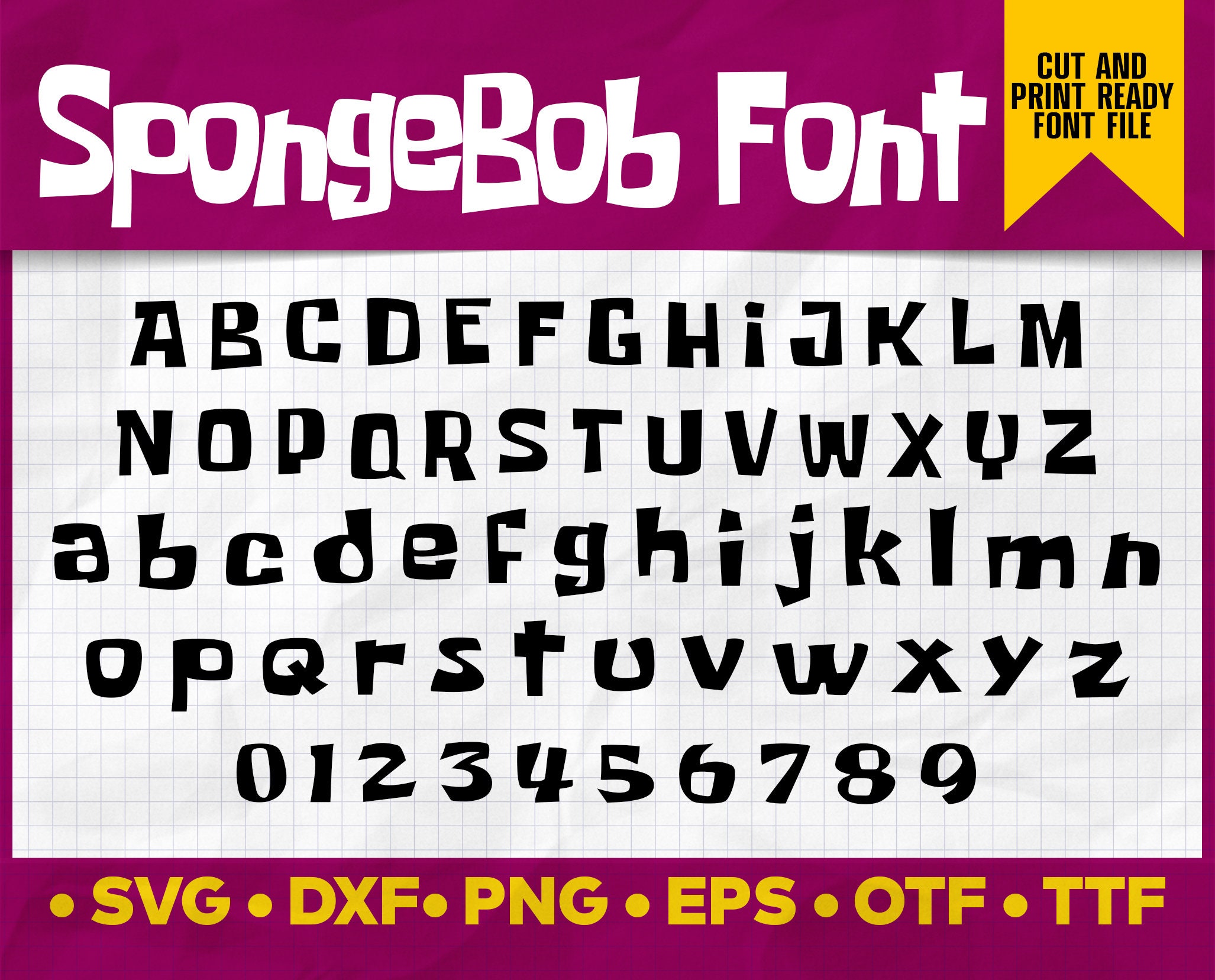 Spongebob Font Spongebob SVG Spongebob Font Spongebob Font | Etsy Canada