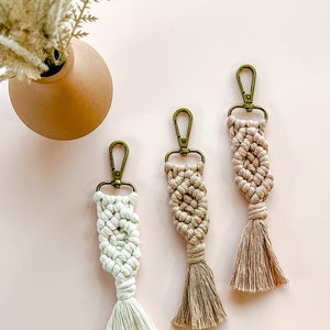 Macrame Tassel Keychain | Boho Keychains | Macrame Accessories | Bag ...