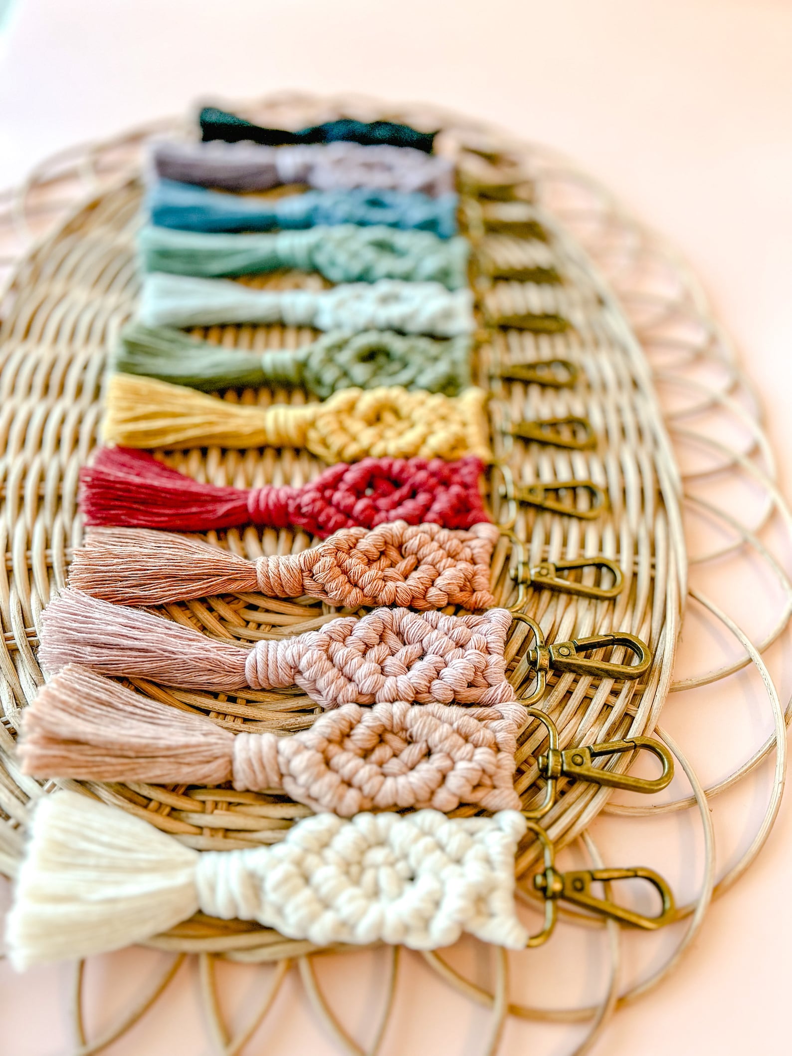 Macrame Tassel Keychain Boho Keychains Macrame Accessories Bag Charm ...