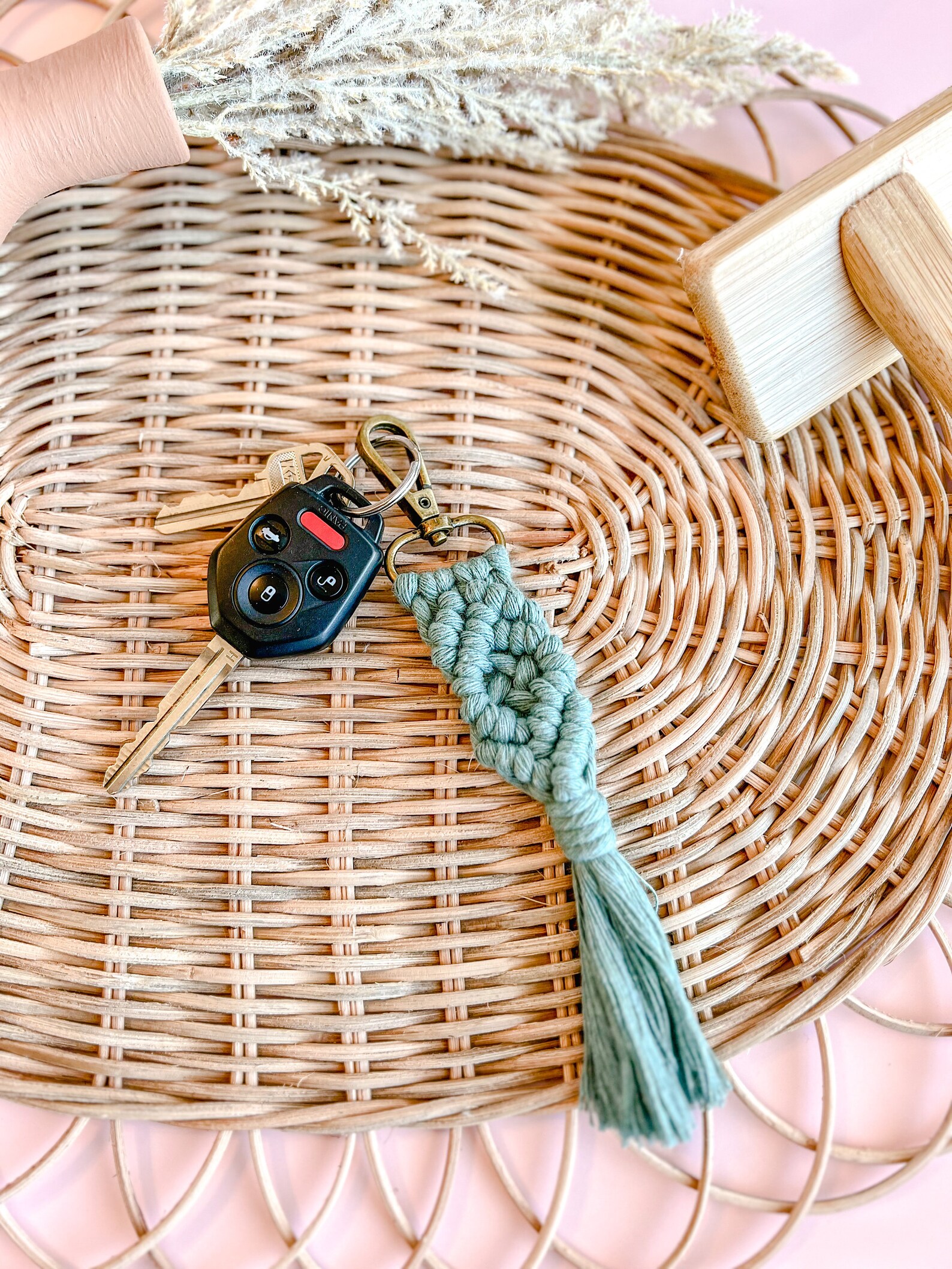 Macrame Tassel Keychain Boho Keychains Macrame Accessories Bag Charm ...