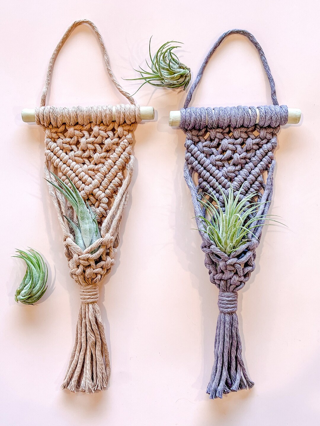 Air Plant Hanger, Mini Macrame Hanging - Etsy