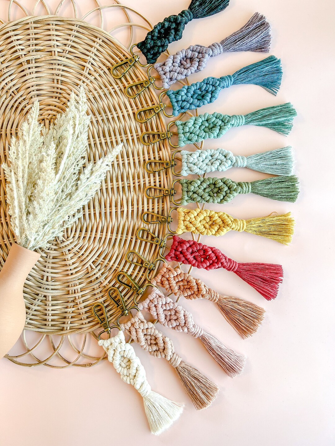 Macrame Tassel Keychain | Boho Keychains | Macrame Accessories | Bag ...