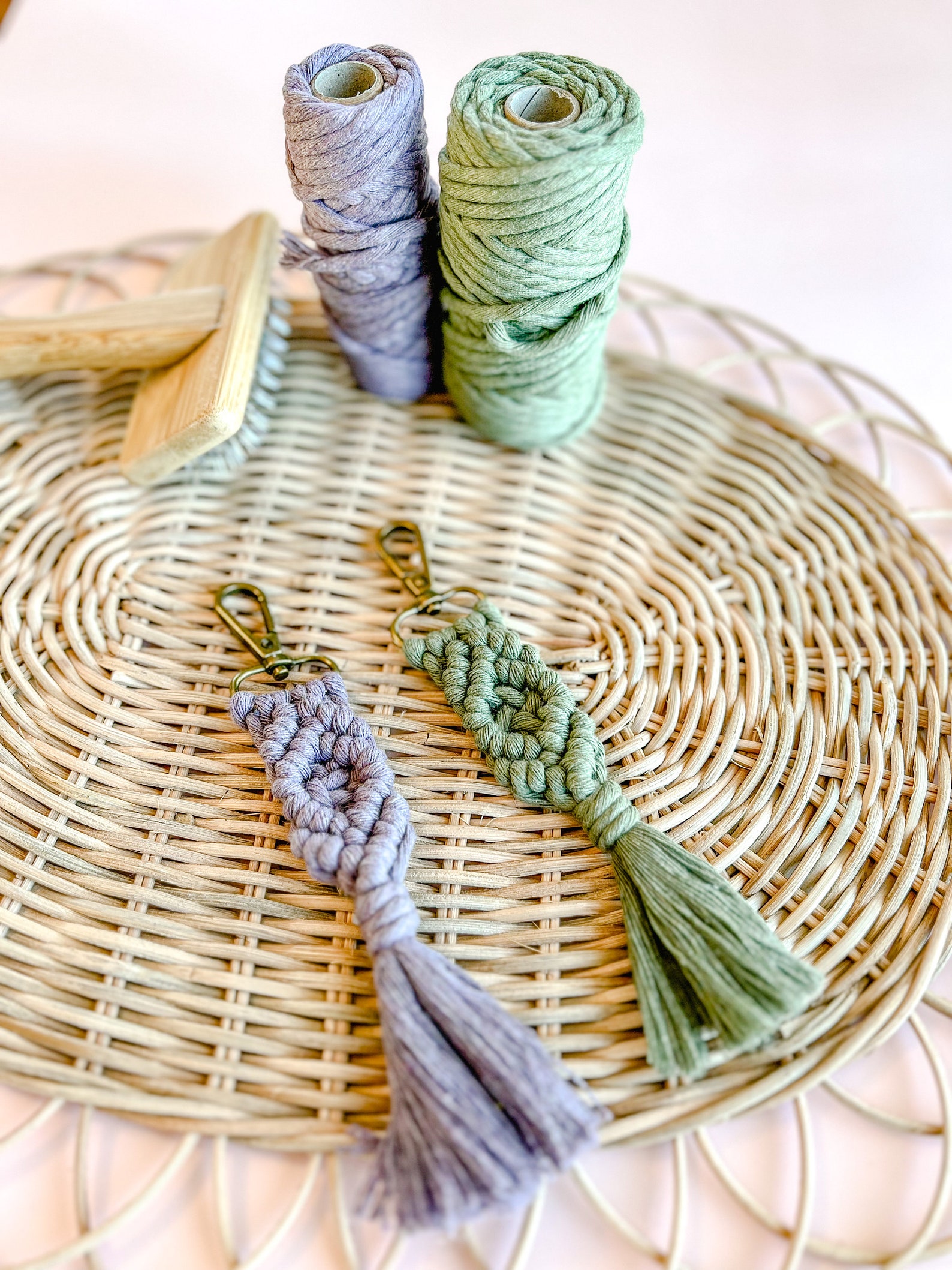 Macrame Tassel Keychain Boho Keychains Macrame Accessories Bag Charm ...