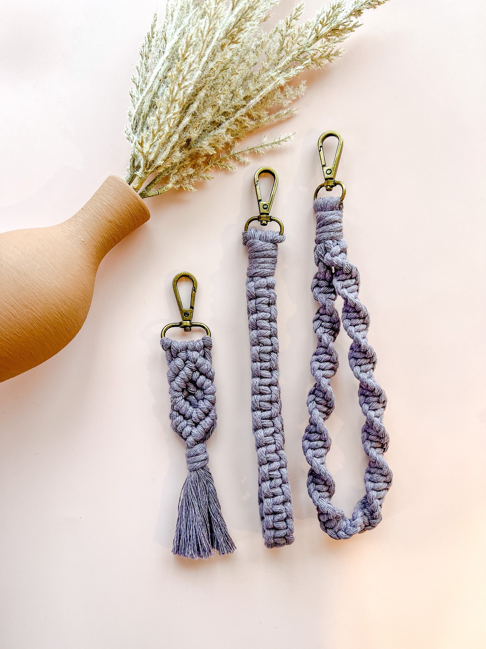 Macrame Tassel Keychain Boho Keychains Macrame Accessories Bag Charm ...