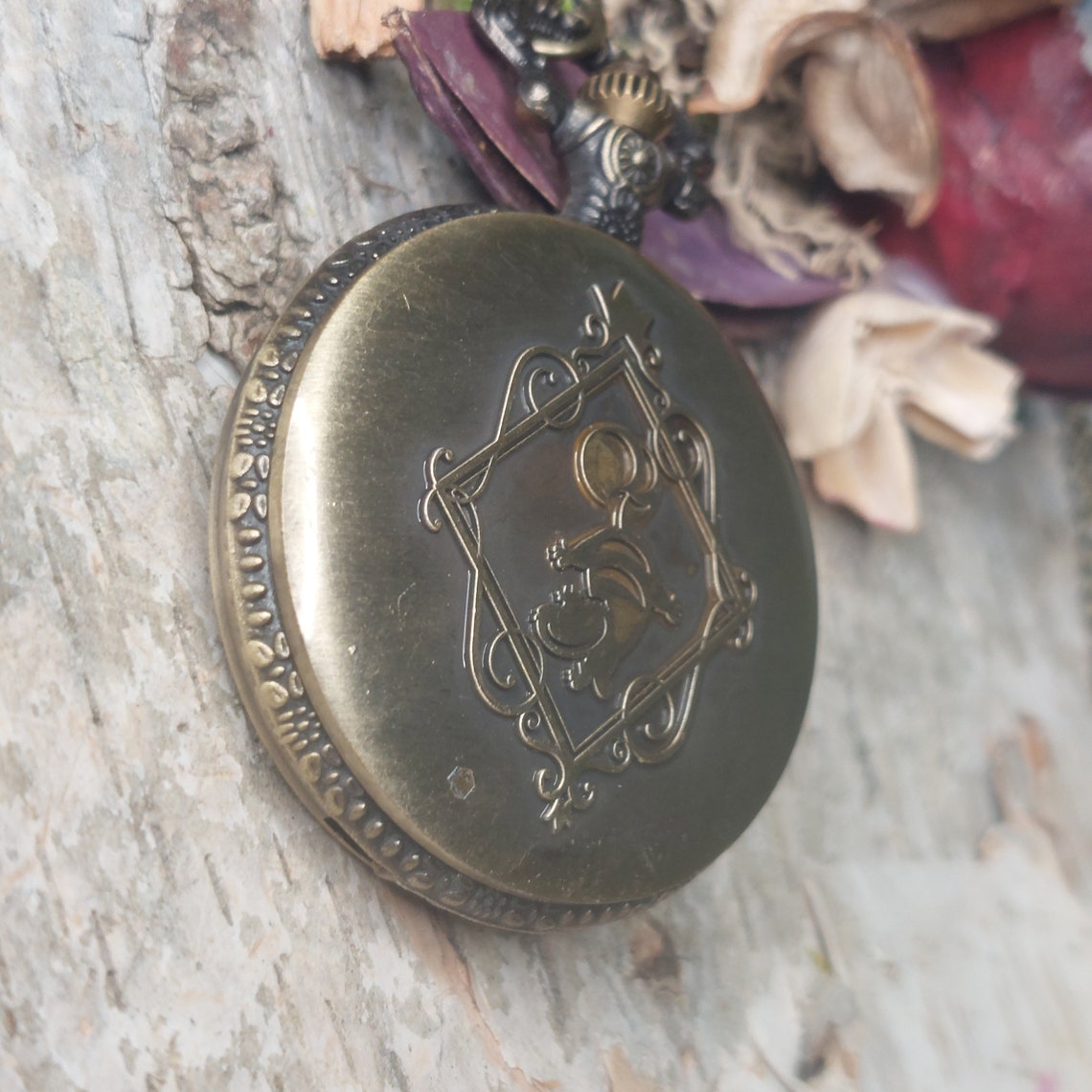 Bronze Alice in Wonderland Pocket Watch - Etsy