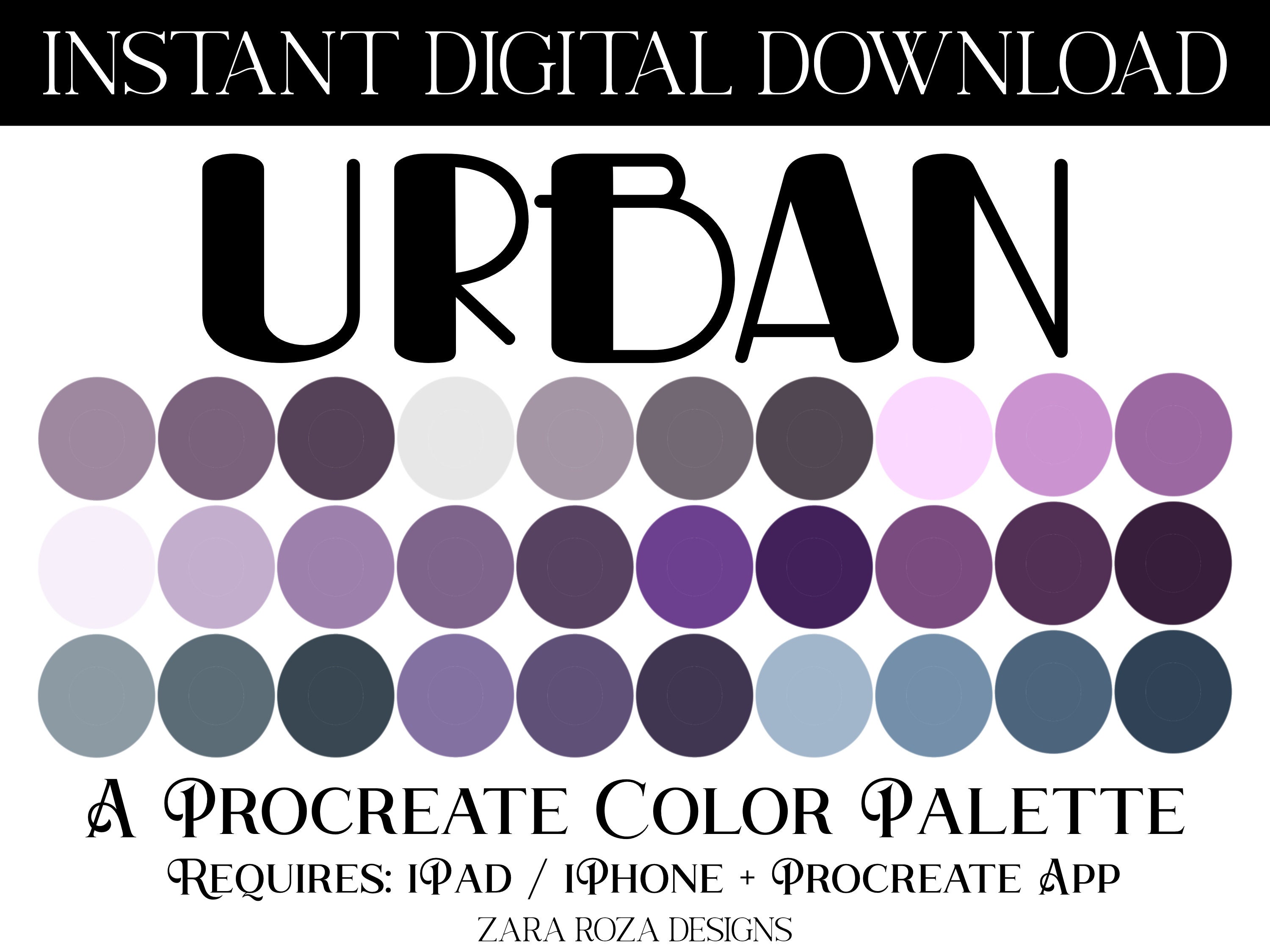 20 Procreate Color Palette Bundle Pack VOL. 39 Set, Digital Art, Goth ...