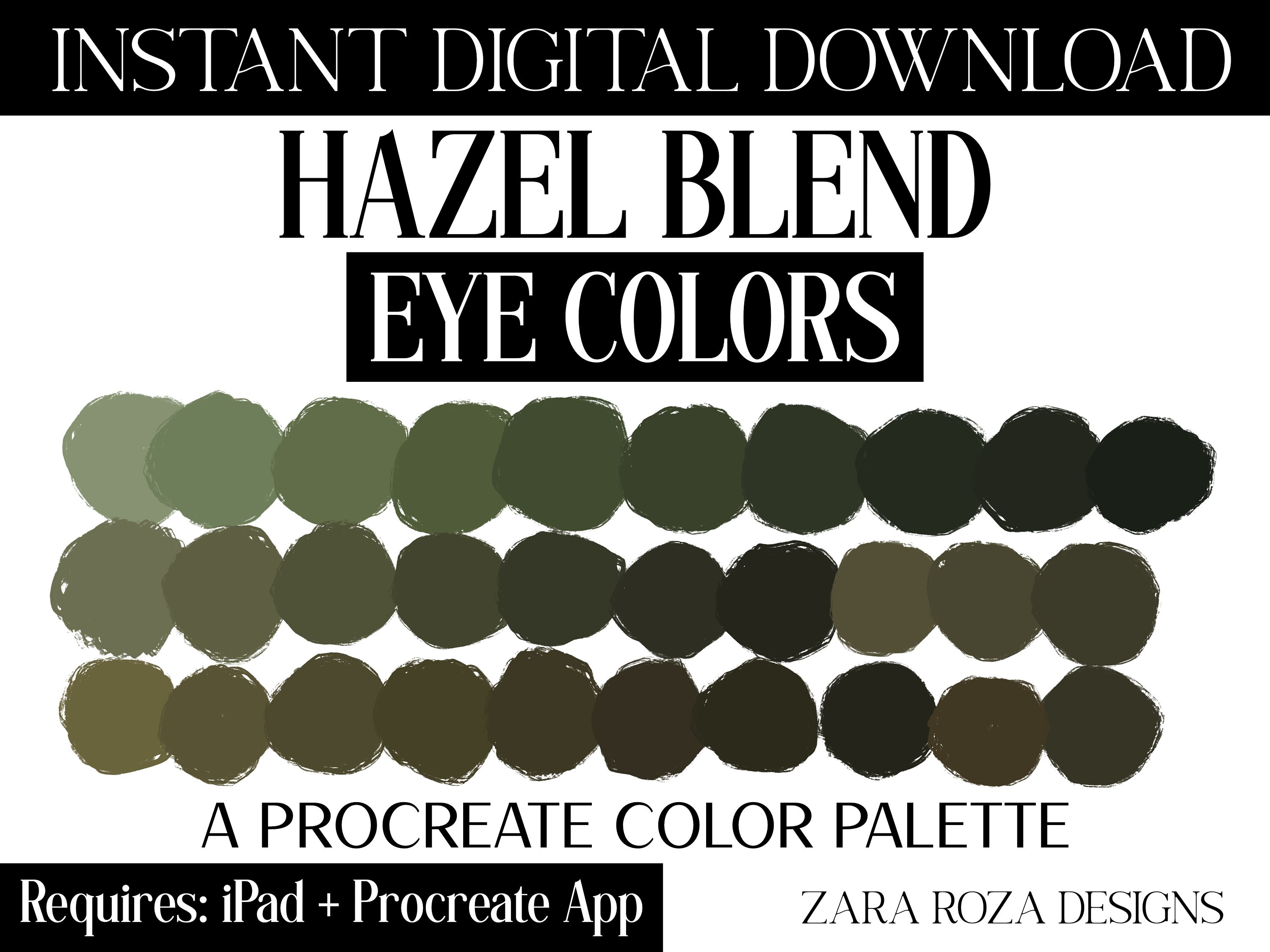 BIG BUNDLE 22 Procreate Eye Color Palette Collection Pack Set: Natural ...