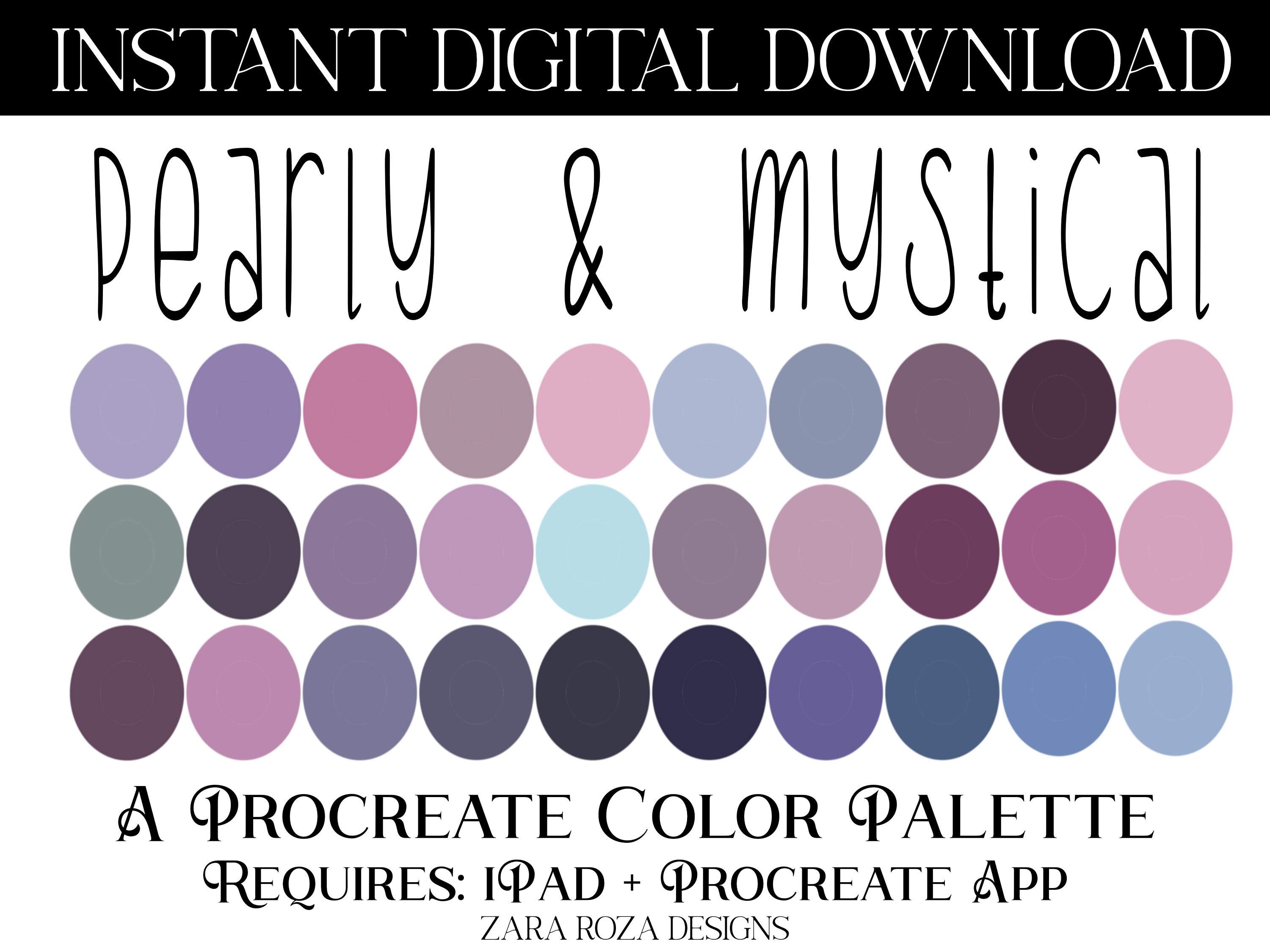 20 Procreate Color Palette Bundle Pack - VOL. 18 Set - Goth Retro Vintage Boho Yellow Orange Red ...