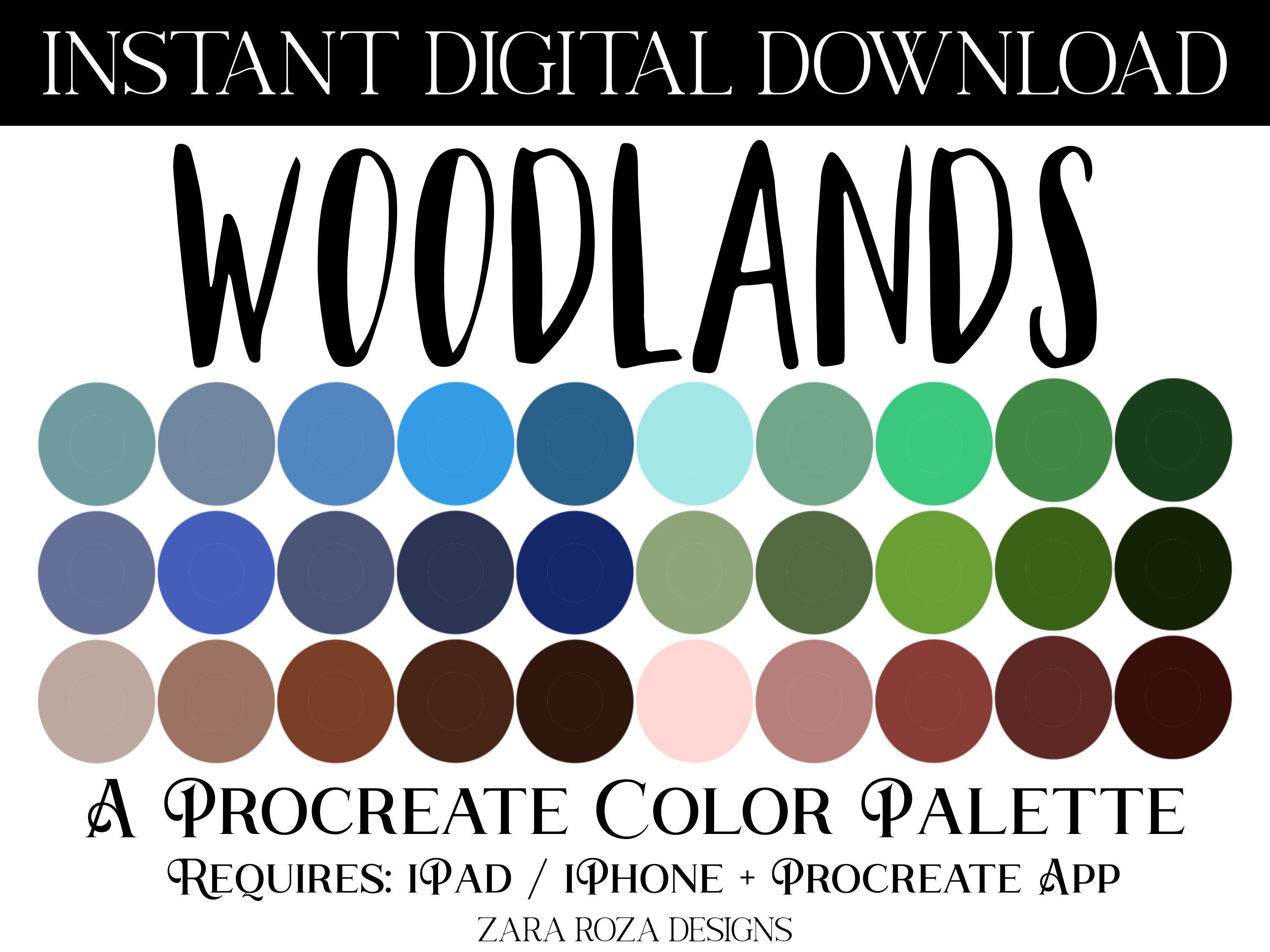 20 Procreate Color Palette Bundle Pack Vol 39 Set Digital Art Goth Retro Vintage Boho Yellow