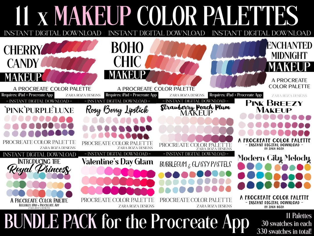 MAKEUP PALETTE BUNDLE 11 Color Schemes 30 Swatches Each - Etsy