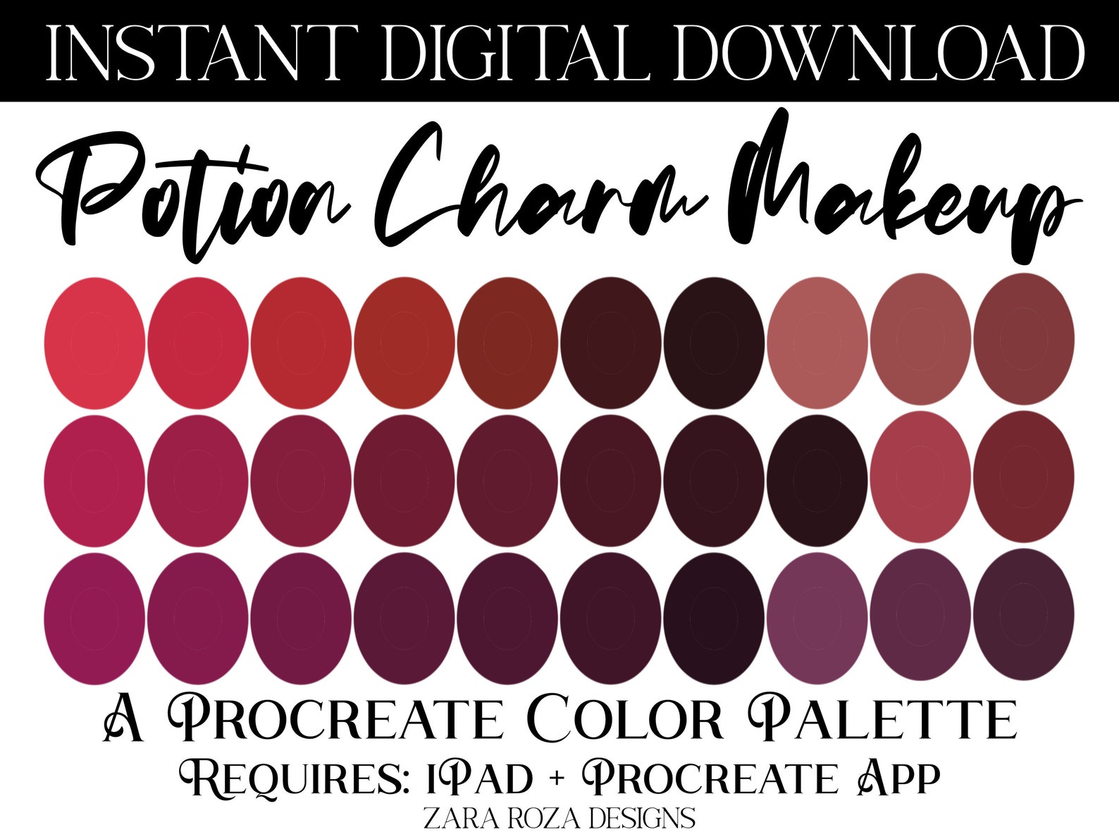 20 Procreate Color Palette Bundle Pack VOL. 10 Set Goth Retro Vintage ...