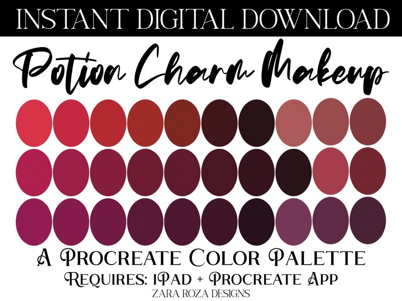 20 Procreate Color Palette Bundle Pack VOL. 10 Set Goth Retro Vintage ...