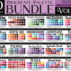 20 Procreate Color Palette Bundle Pack VOL. 37 Set Goth Retro Vintage ...