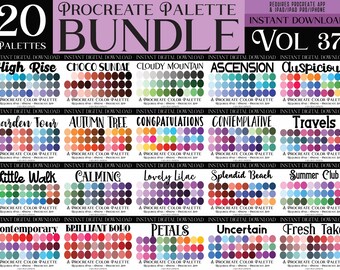 20 Procreate Color Palette Bundle Pack VOL. 38 Set Goth Retro Vintage ...