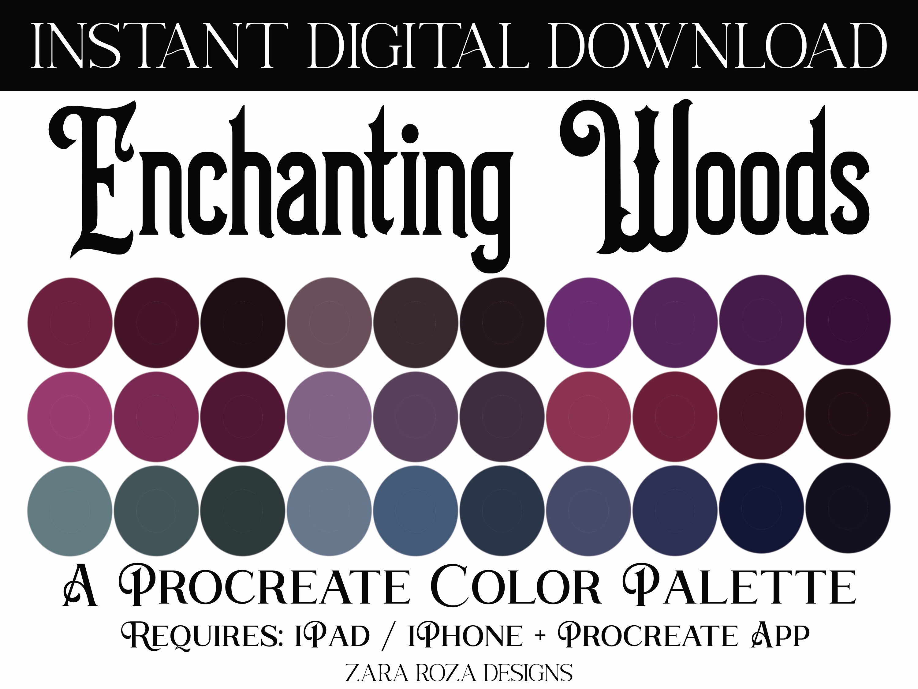 Enchanting Woods - Procreate Color Palette - DIGITAL DOWNLOAD ...