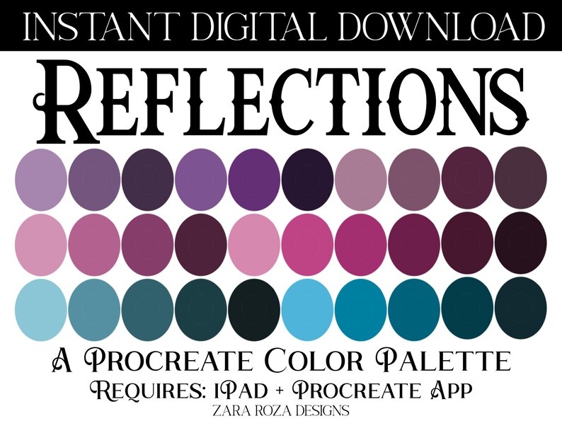 20 Procreate Color Palette Bundle Pack - VOL. 18 Set - Goth Retro Vintage Boho Yellow Orange Red ...