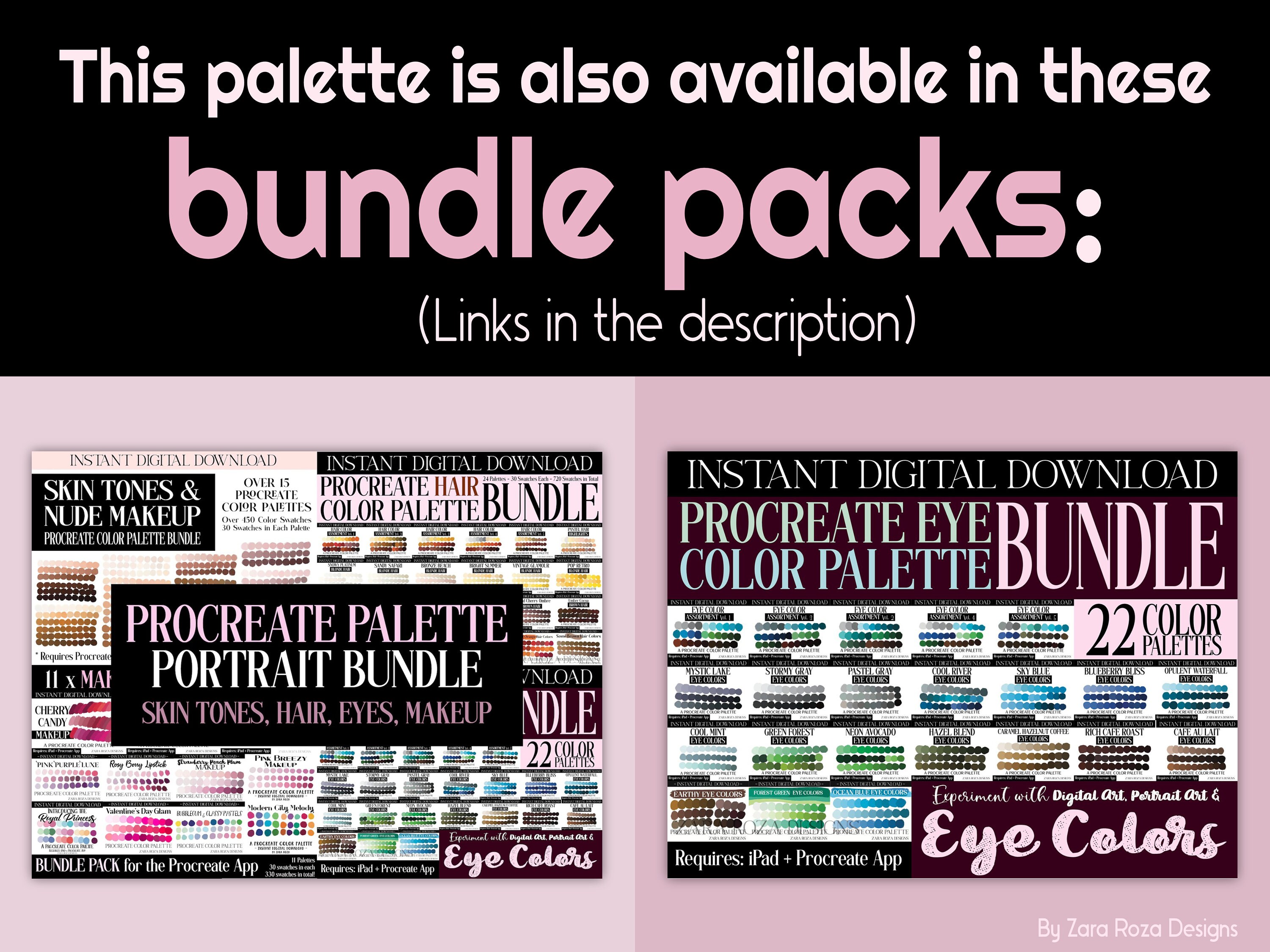 Forest Green Eye Colors Procreate Color Palette: Face Portrait Art Warm ...