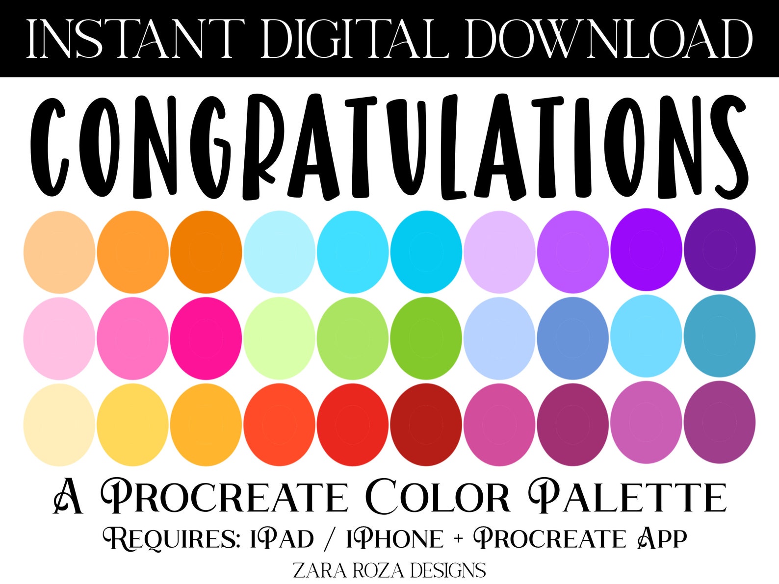 20 Procreate Color Palette Bundle Pack VOL. 37 Set Goth Retro Vintage ...