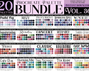 20 Procreate Color Palette Bundle Pack VOL. 39 Set, Digital Art, Goth ...
