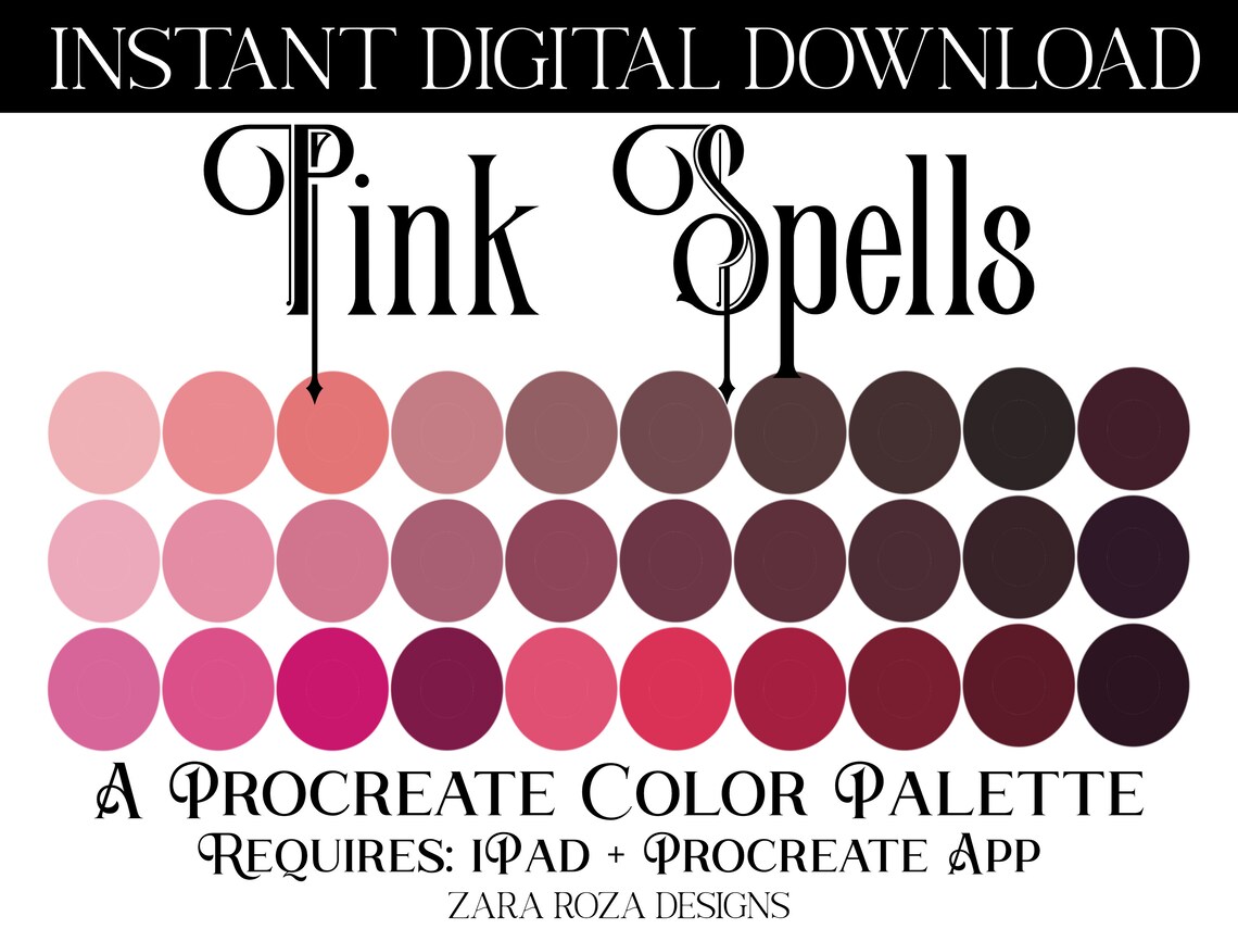 20 Procreate Color Palette Bundle Pack VOL. 3 Set, Goth Retro Vintage ...