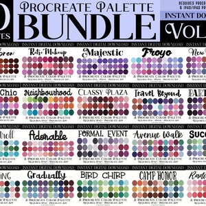 20 Procreate Color Palette Bundle Pack - VOL. 32 Set - Retro Vintage ...