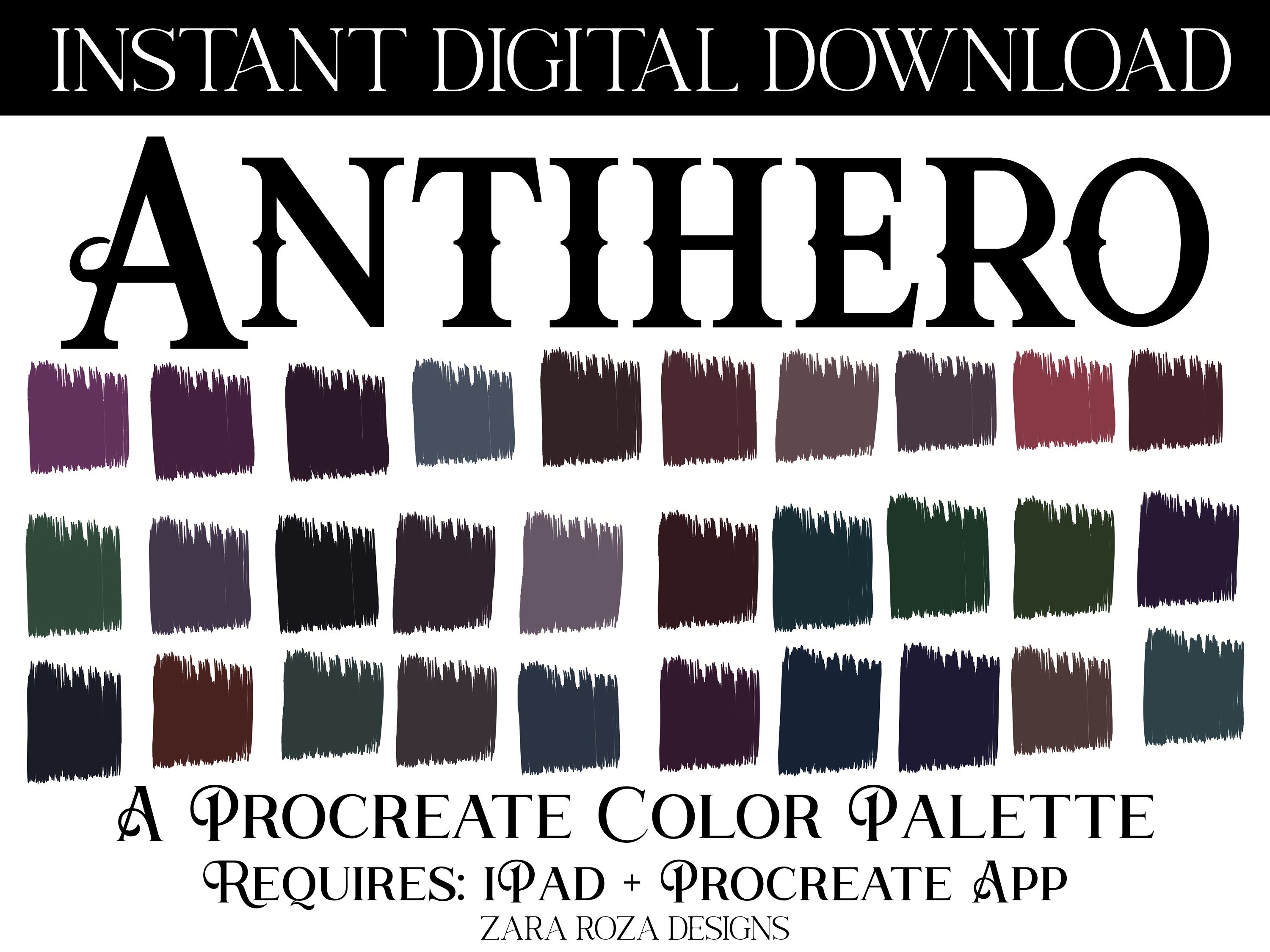 20 Procreate Color Palette Bundle Pack VOL. 26 Set Retro Vintage ...