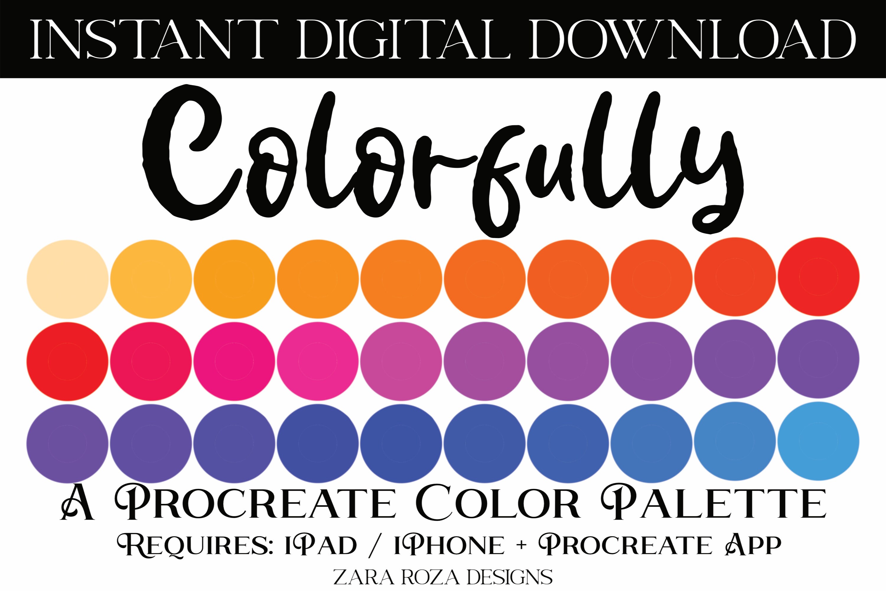 20 Procreate Color Palette Bundle Pack VOL. 28 Set, Digital Art, Goth ...