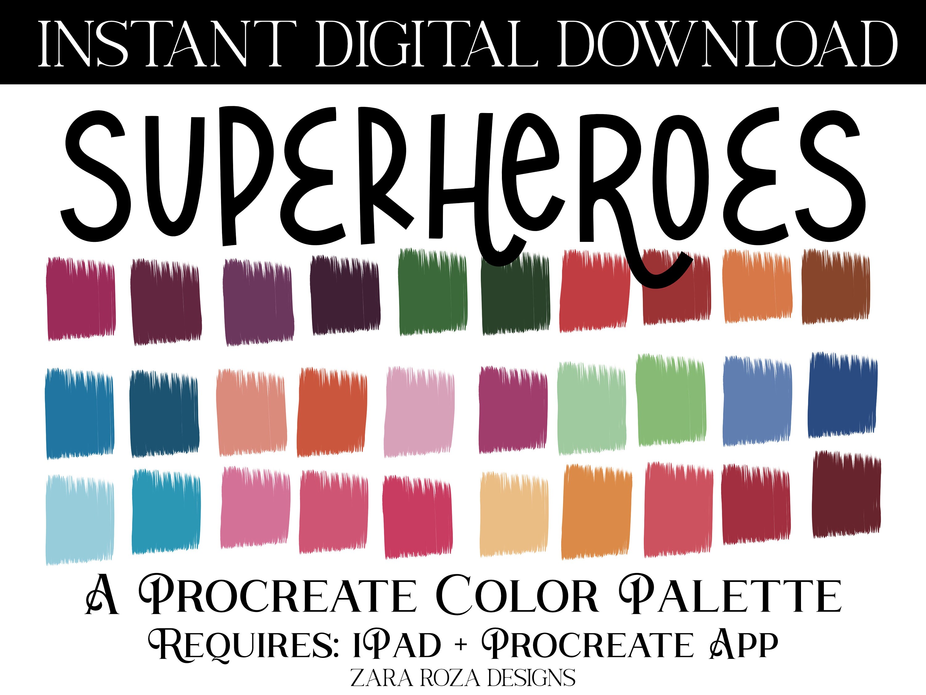 20 Procreate Color Palette Bundle Pack VOL. 26 Set Retro Vintage ...