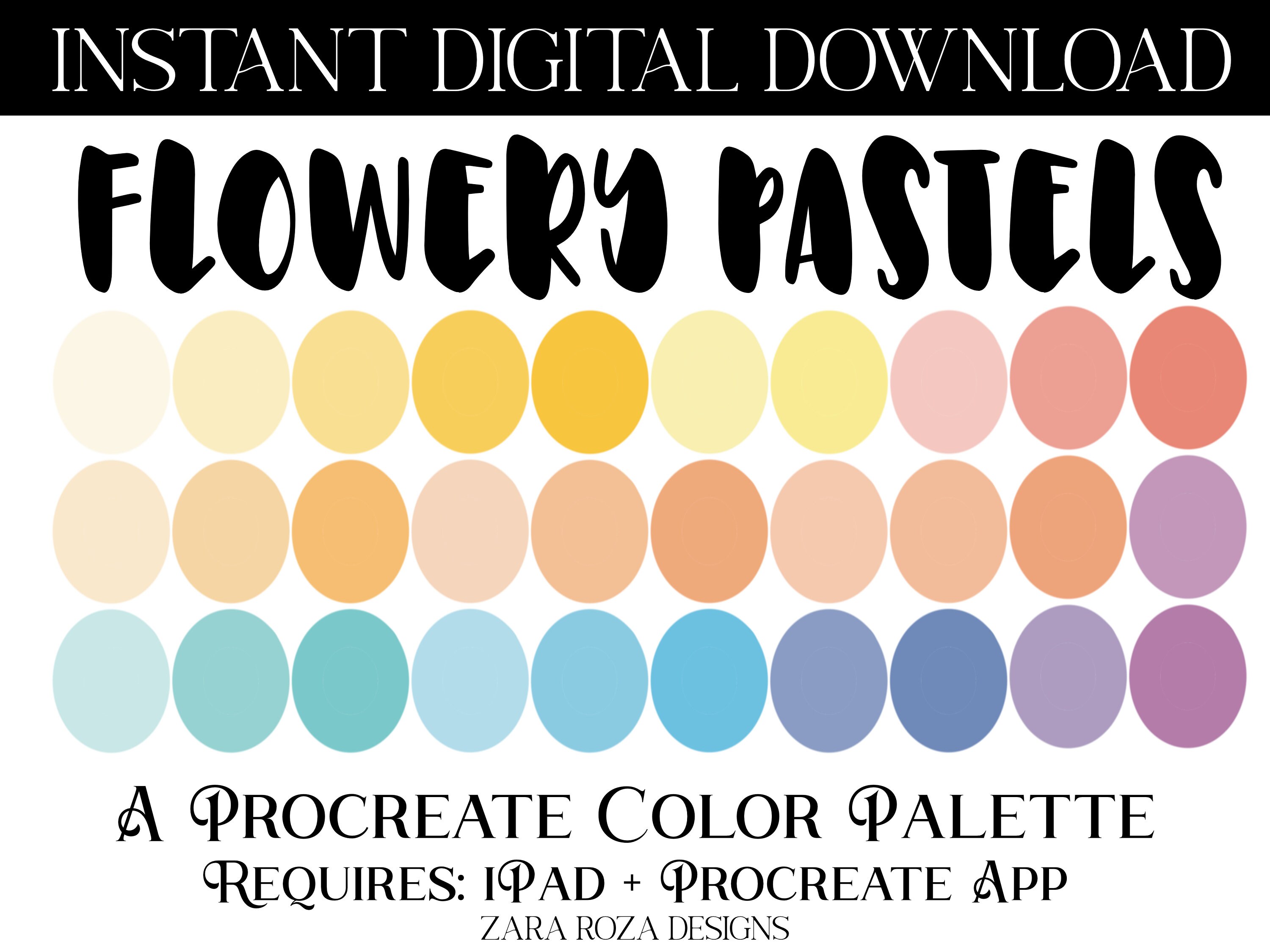 20 Procreate Color Palette Bundle Pack VOL. 7 Set Goth Retro Vintage ...