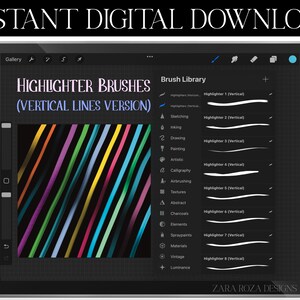 Procreate Highlighter Marker Brushes - 13 Highlighting Nib Lettering ...