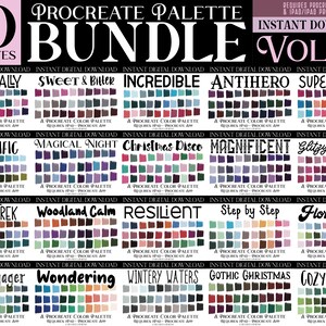 20 Procreate Color Palette Bundle Pack - VOL. 26 Set - Retro Vintage ...