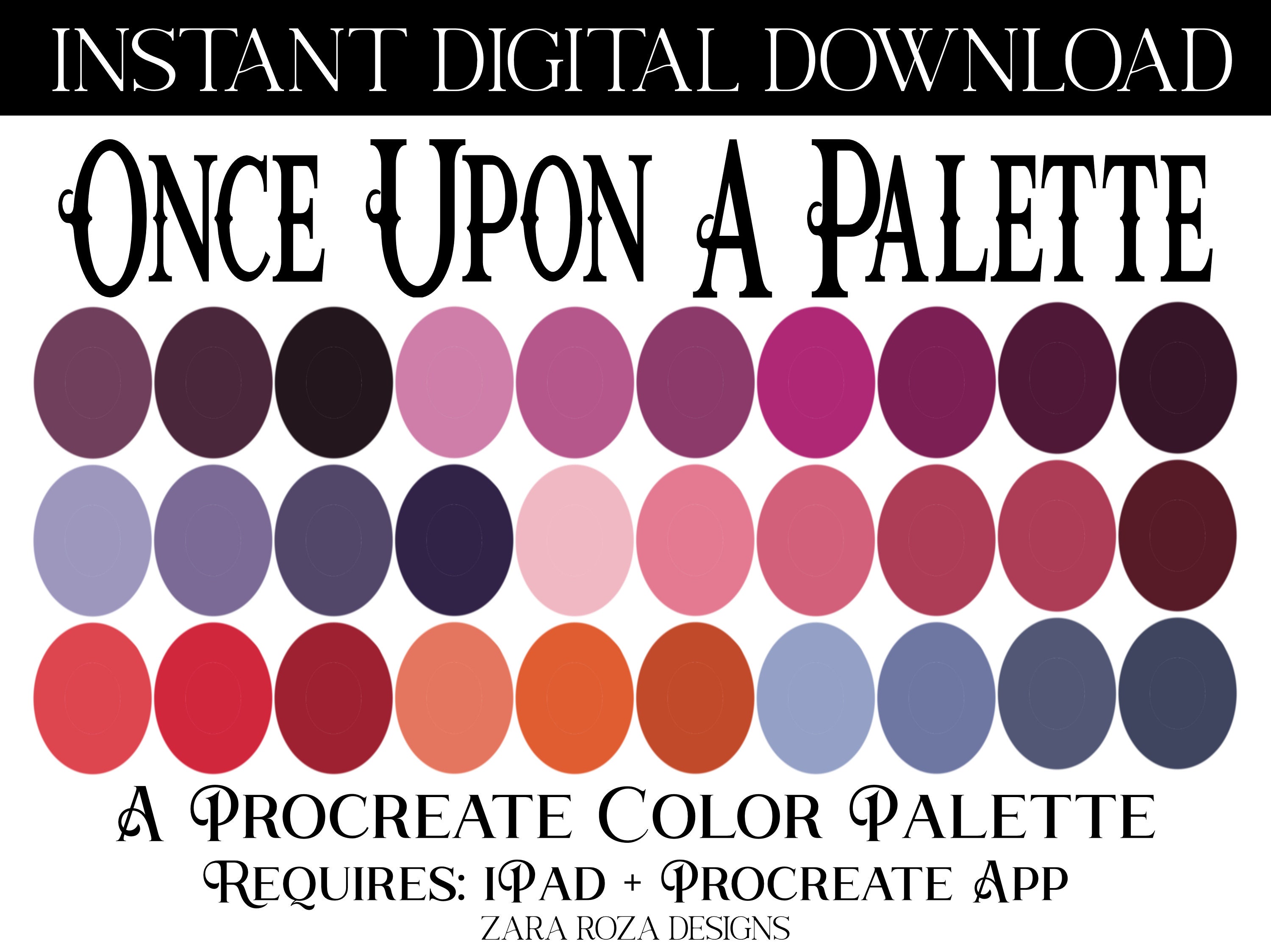 20 Procreate Color Palette Bundle Pack VOL. 17 Set Goth Retro Vintage ...