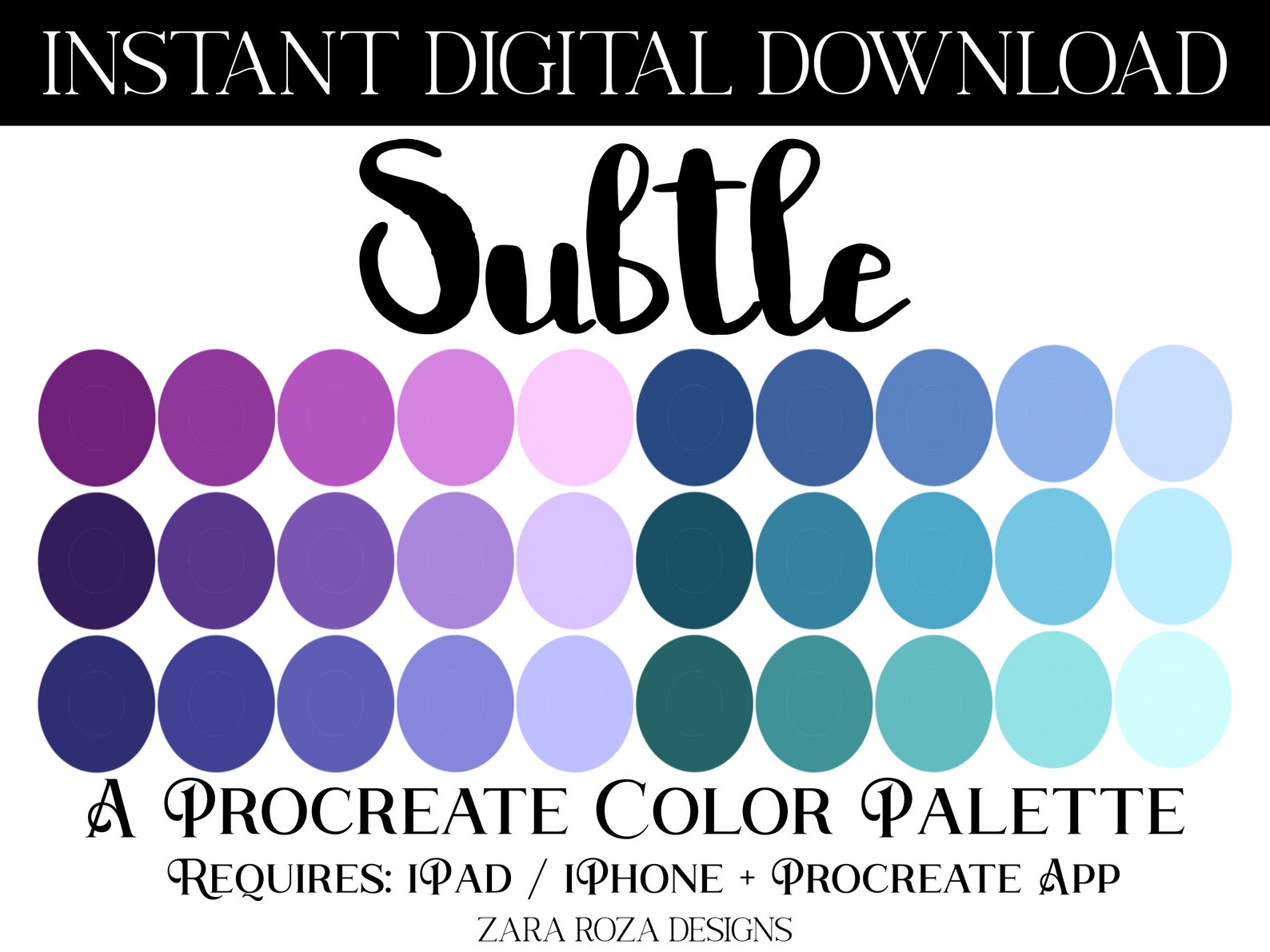 20 Procreate Color Palette Bundle Pack VOL. 40 Set Goth Retro Vintage ...