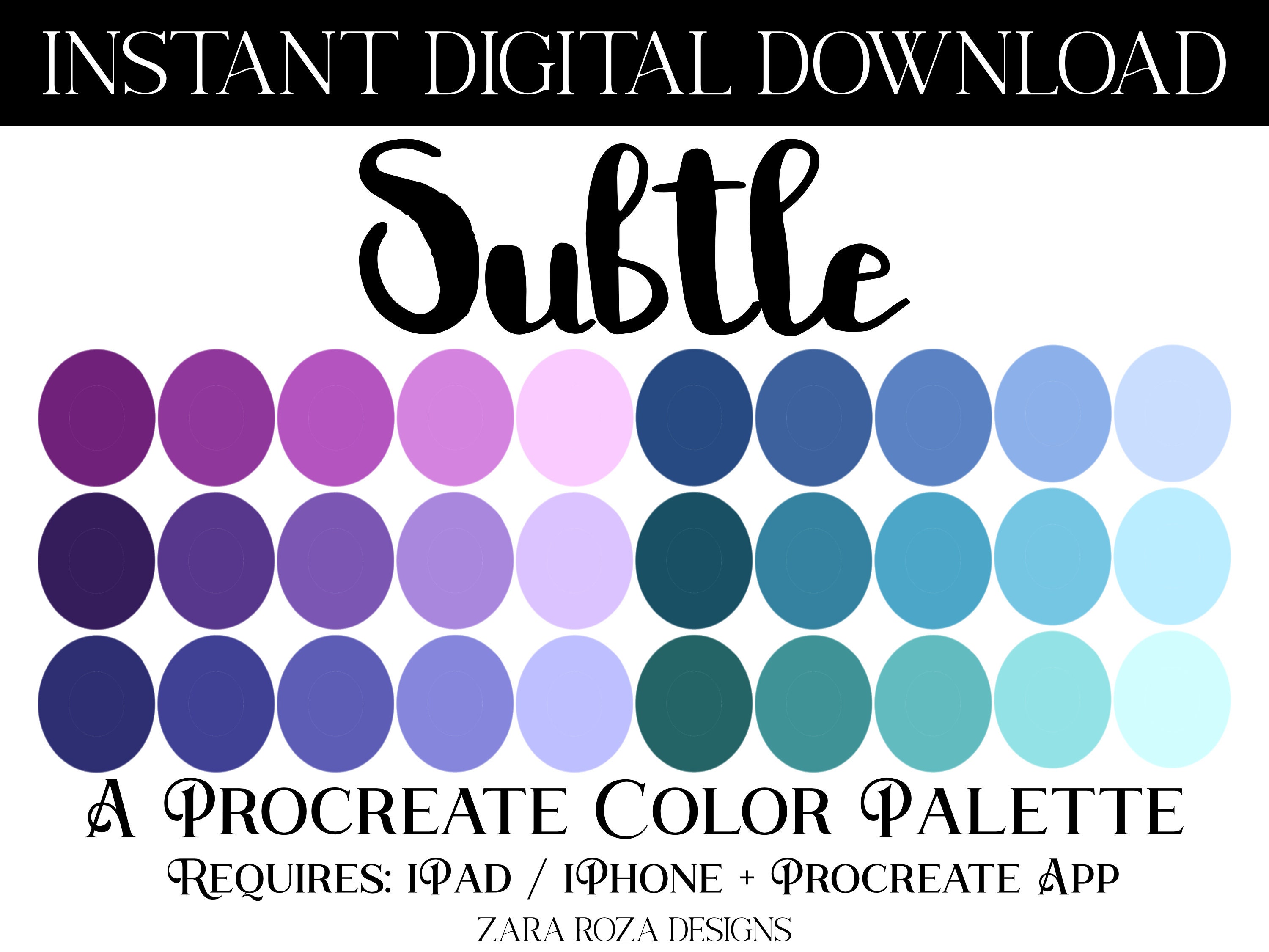 20 Procreate Color Palette Bundle Pack VOL. 40 Set Goth Retro Vintage Boho Yellow Orange Red ...