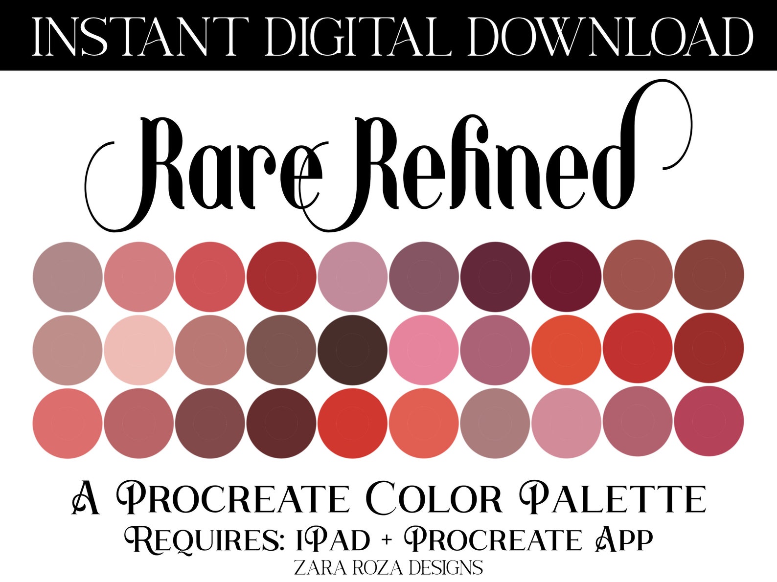 20 Procreate Color Palette Bundle Pack - VOL. 18 Set - Goth Retro ...