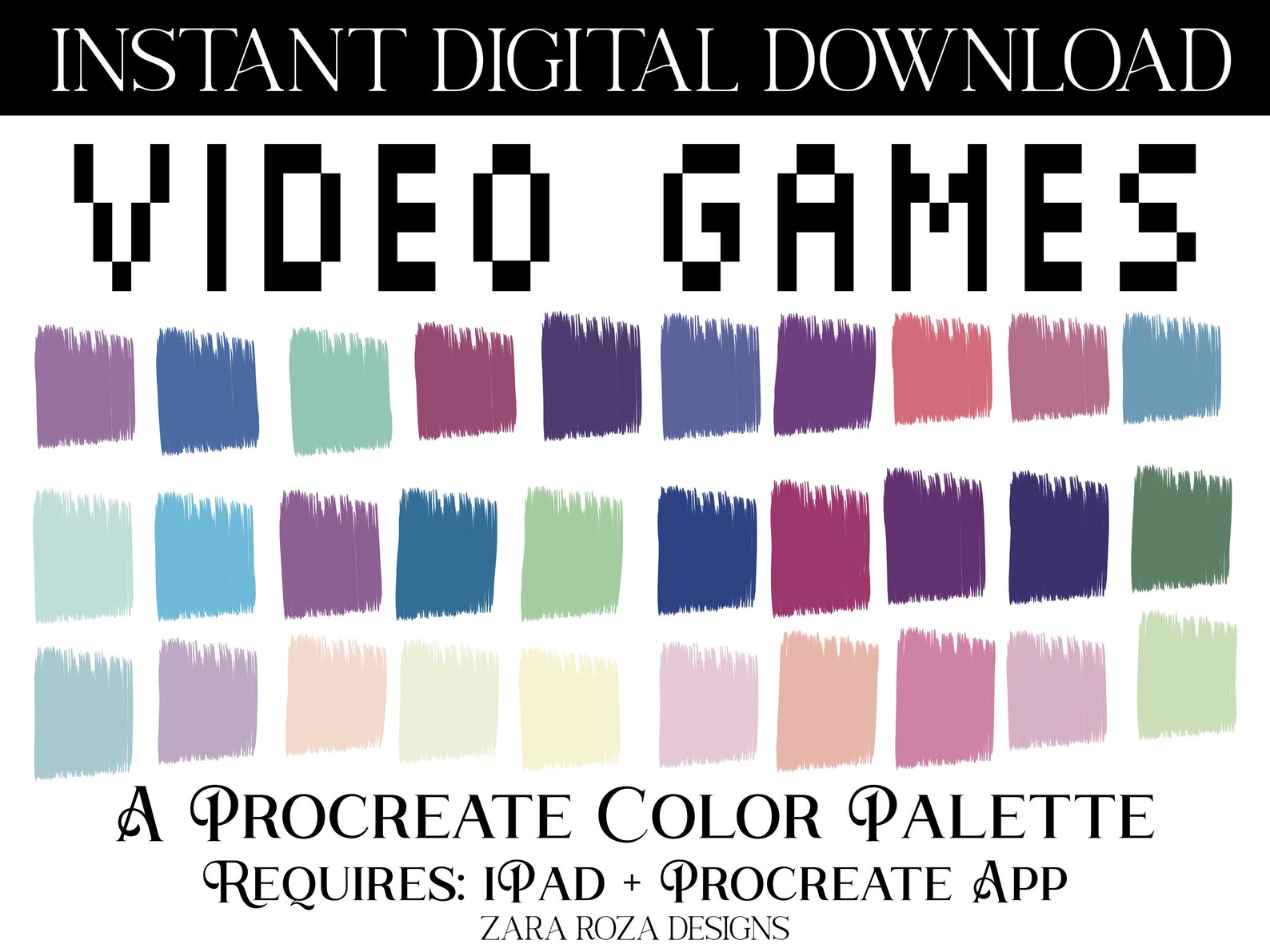 20 Procreate Color Palette Bundle Pack - VOL. 24 Set - Retro Vintage ...