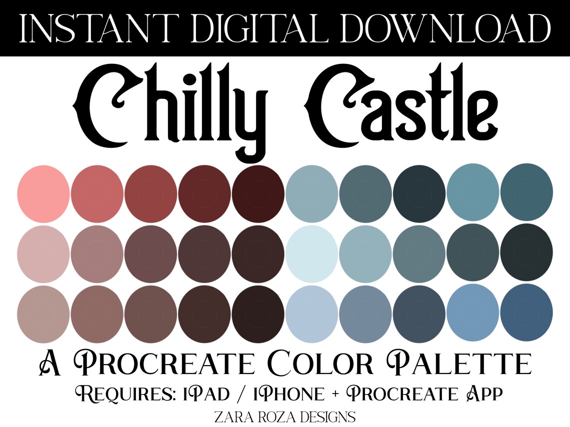 20 Procreate Color Palette Bundle Pack VOL. 38 Set Goth Retro Vintage ...