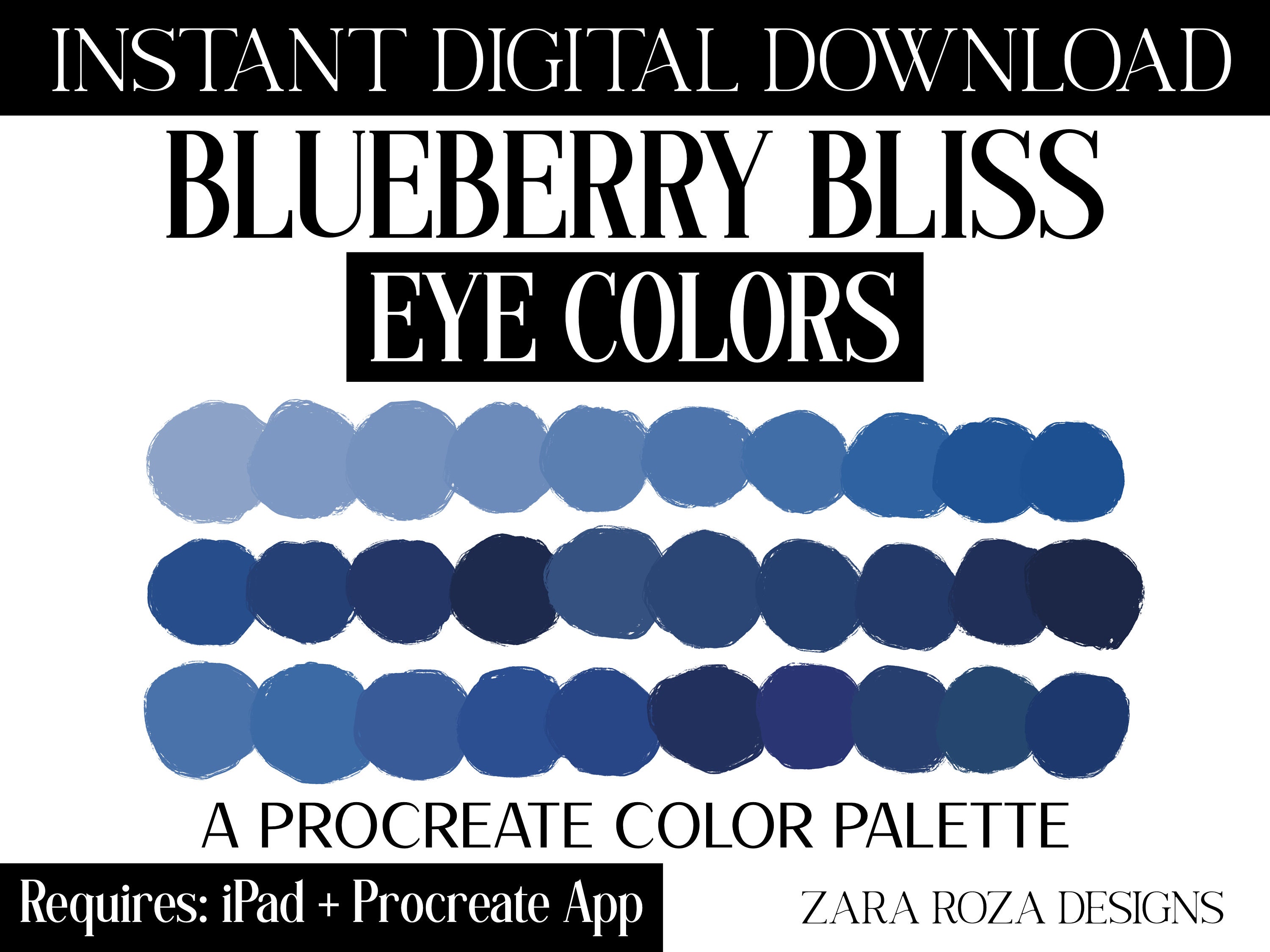BIG BUNDLE 22 Procreate Eye Color Palette Collection Pack Set: Natural ...