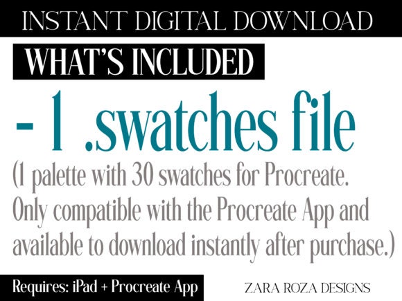 Bewitching Procreate Color Palette - 1 .swatch File With 30 Swatches ...