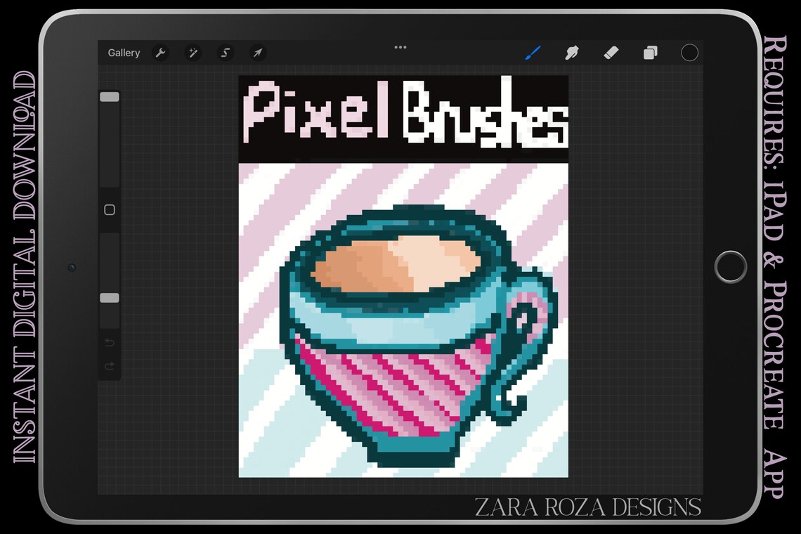 Procreate Pixel Art Brush Set Retro Digital Art, Vintage Aesthetic ...