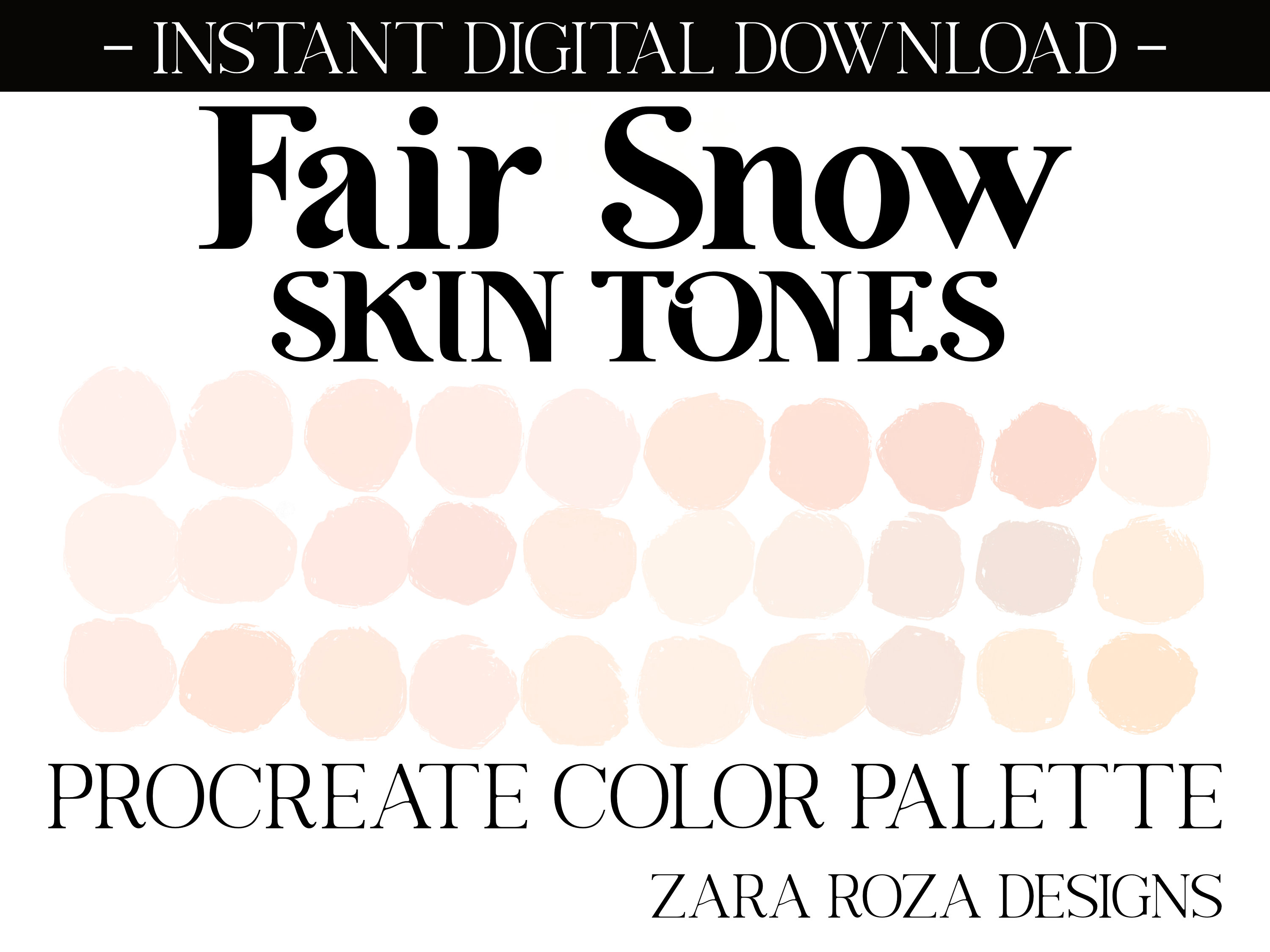 22 Skin Tones & Nude Makeup Procreate Color Palette Bundle Pack Set ...