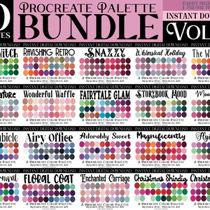 20 Procreate Color Palette Bundle Pack - VOL. 12 Set: 20 Palettes With ...