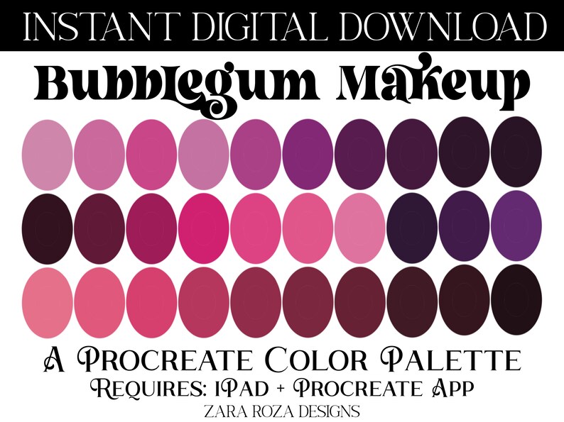 20 Procreate Color Palette Bundle Pack - VOL. 9 Set - Goth Retro ...