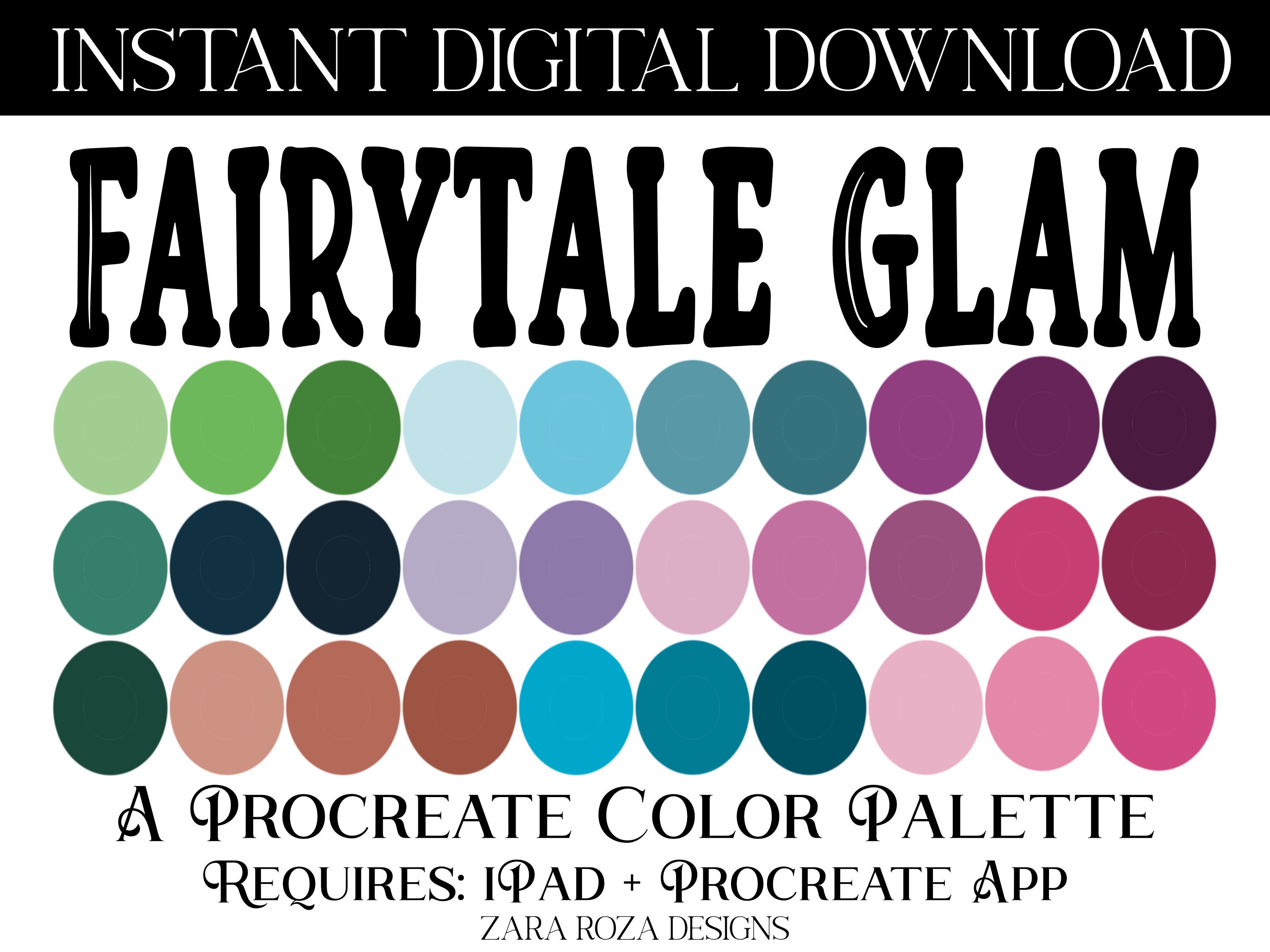 20 Procreate Color Palette Bundle Pack - VOL. 12 Set: 20 Palettes With ...