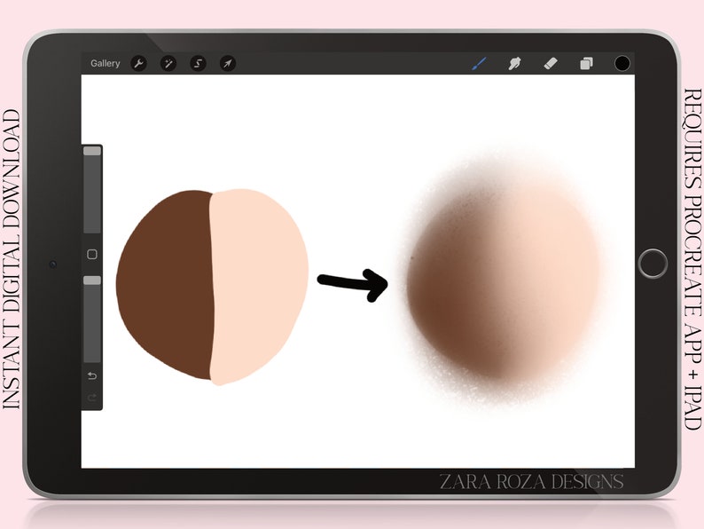 Grainy Blending Brush Set Procreate Grain Texture Smudge Brushes for iPad Digital Art, Portrait ...