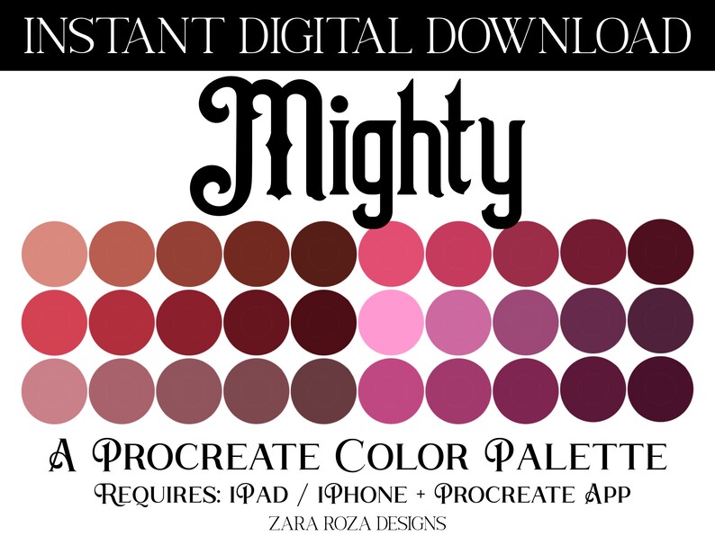 20 Procreate Color Palette Bundle Pack VOL. 40 Set Goth Retro Vintage ...