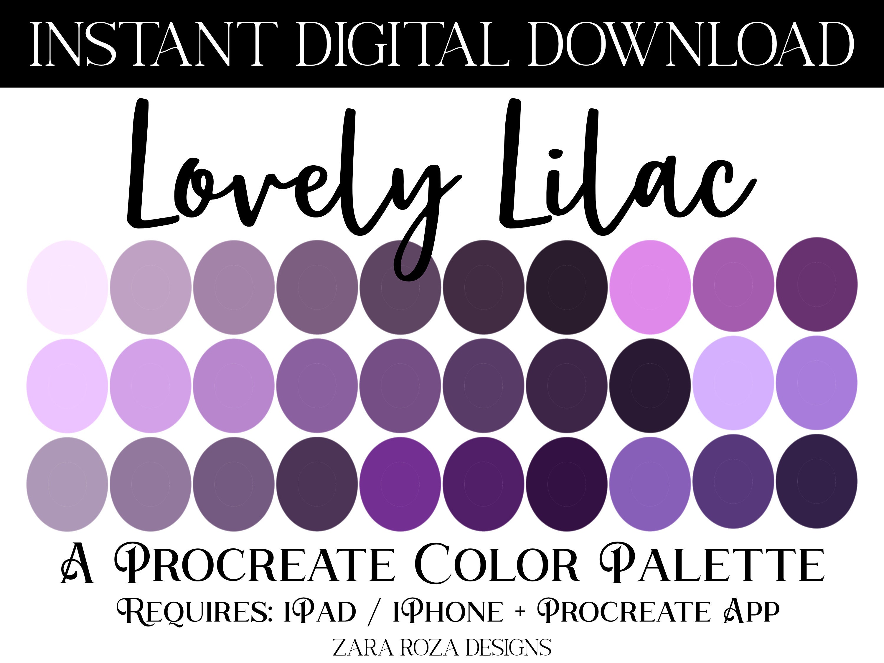 20 Procreate Color Palette Bundle Pack VOL. 41 Set Goth Retro Vintage ...