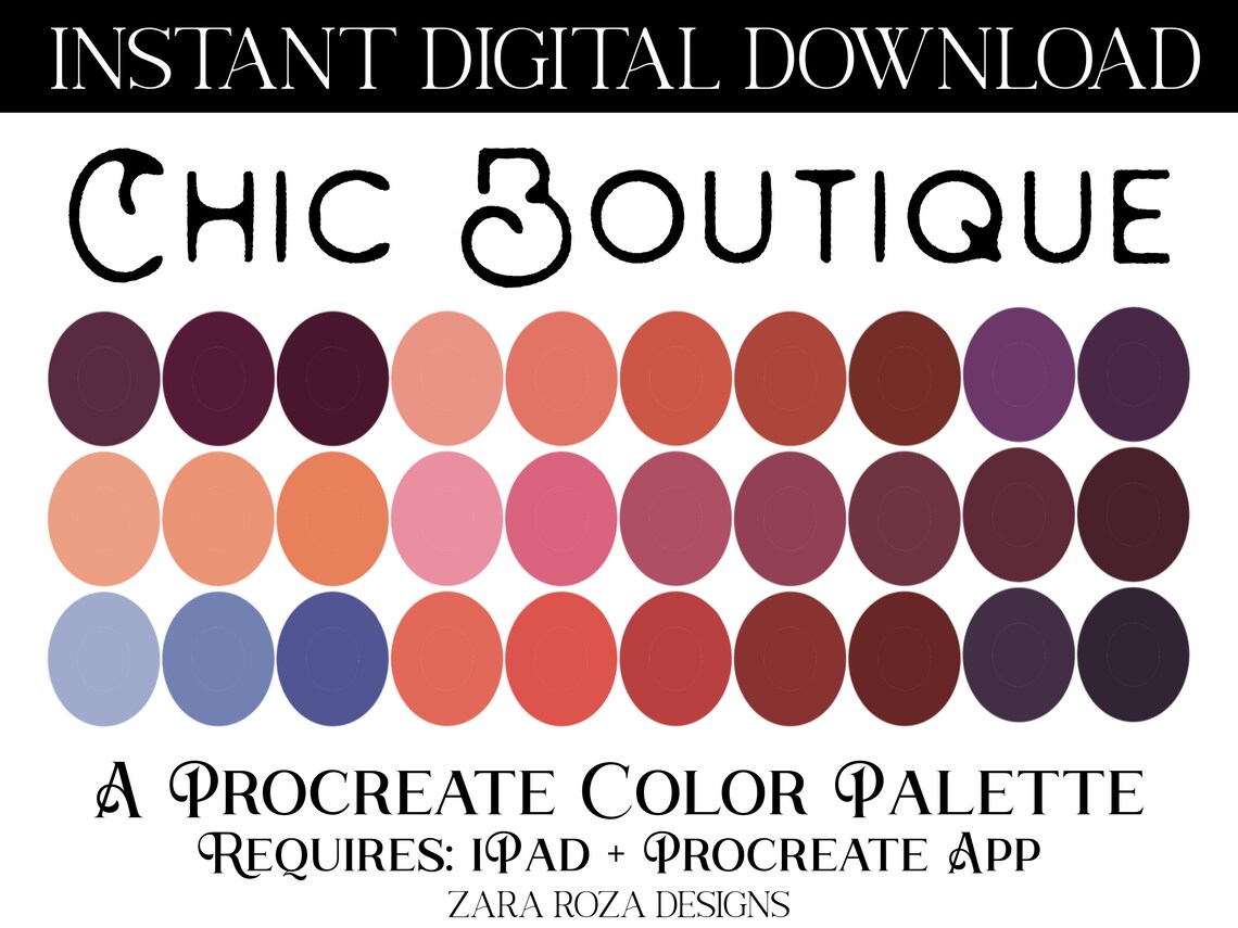 20 Procreate Color Palette Bundle Pack VOL. 3 Set, Goth Retro Vintage ...